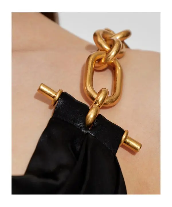 Balmain Cowl Neck Satin Maxi Dress