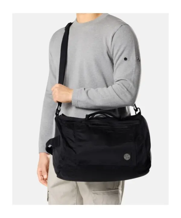 Stone Island Duffle Bag With Adjustable Strap - Black