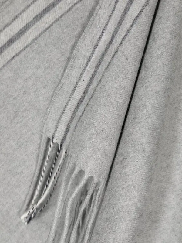 Brunello Cucinelli Striped Fringed Scarf - Gray
