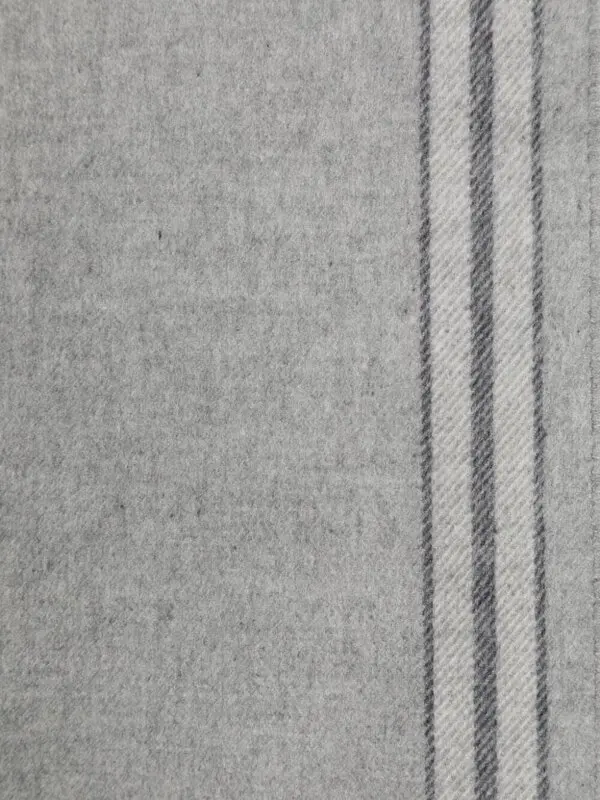 Brunello Cucinelli Striped Fringed Scarf - Gray