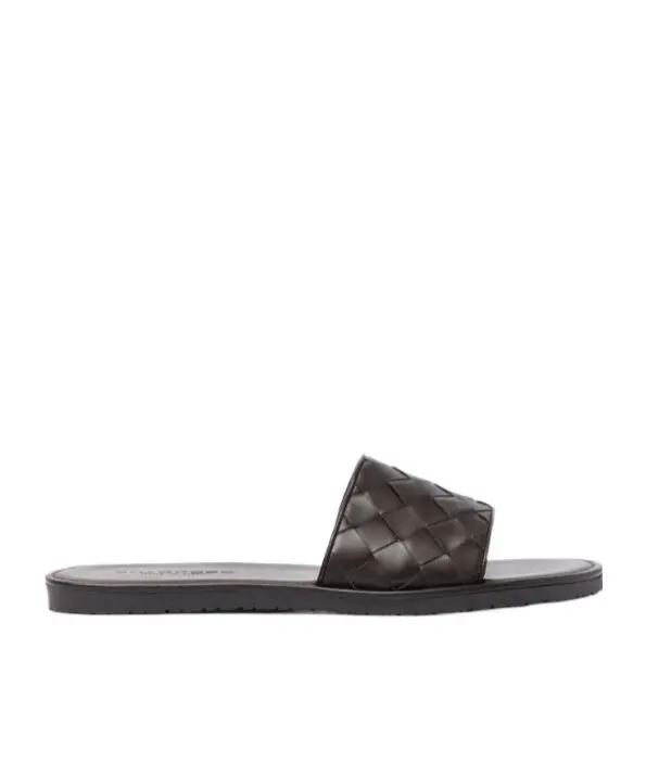 SCAROSSO Ulisse Woven Sandals - Dark Brown