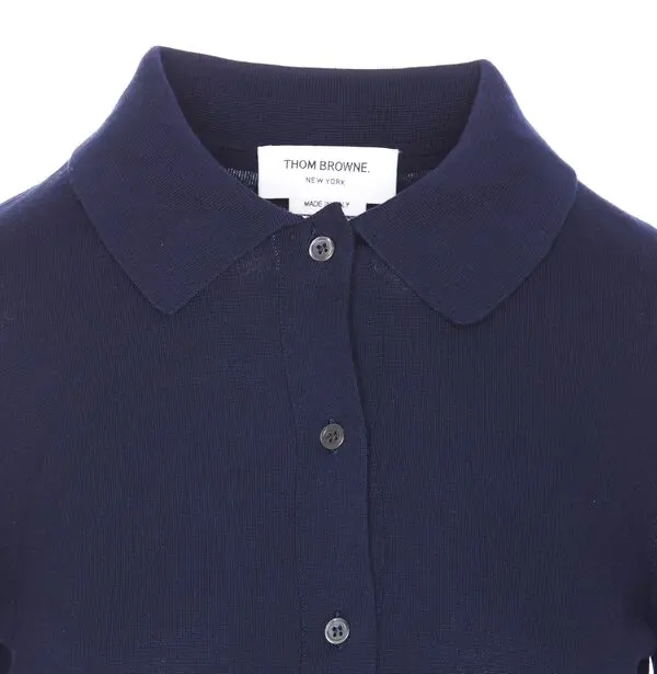 Thom Browne 4-bar Stripe Knitted Polo Shirt