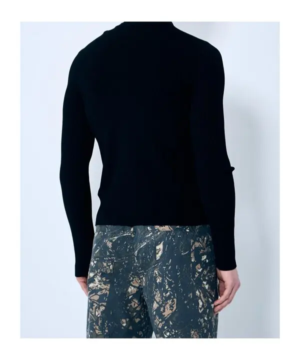 DIESEL® Ribbed-knit Top With Oval D Logo Plaque