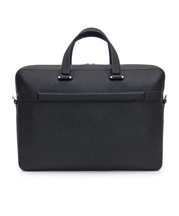 FERRAGAMO Gancini Embossed Briefcase - Black