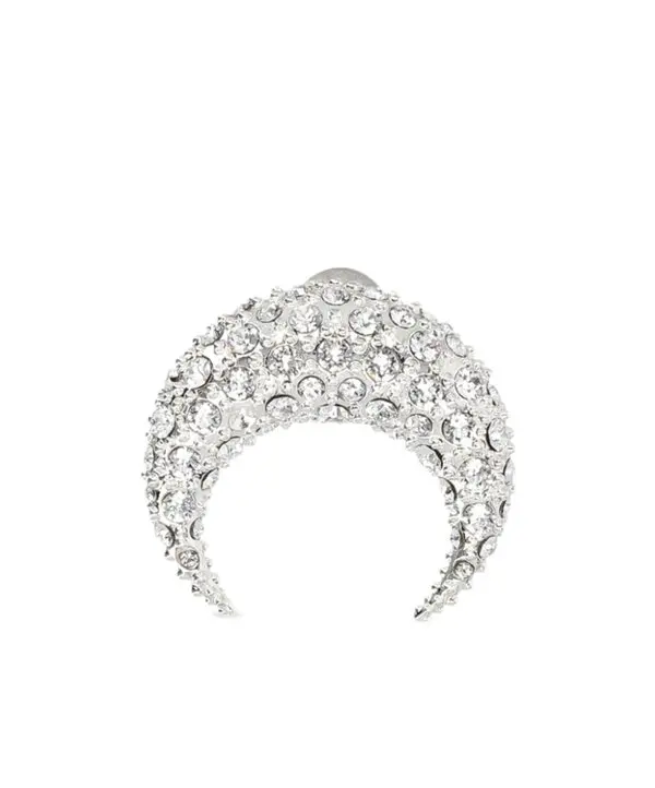 MARINE SERRE Crescent Moon Embellished Stud - White