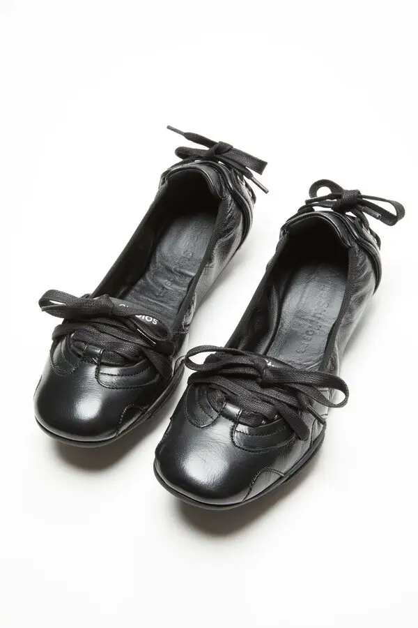 Acne Studios Leather Lace-up Ballerina Flats