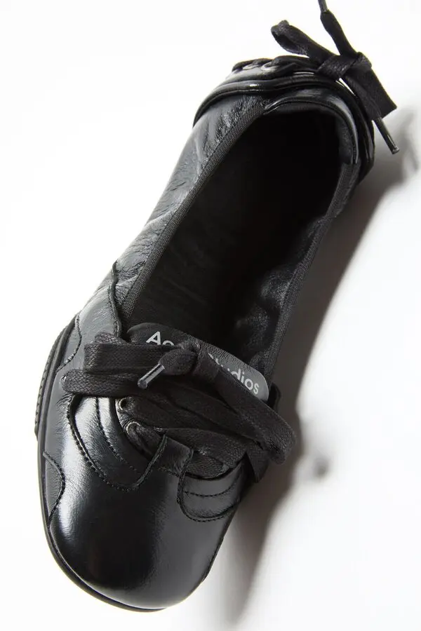 Acne Studios Leather Lace-up Ballerina Flats