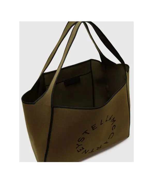 Stella McCartney Logo Square Tote Bag - Khaki
