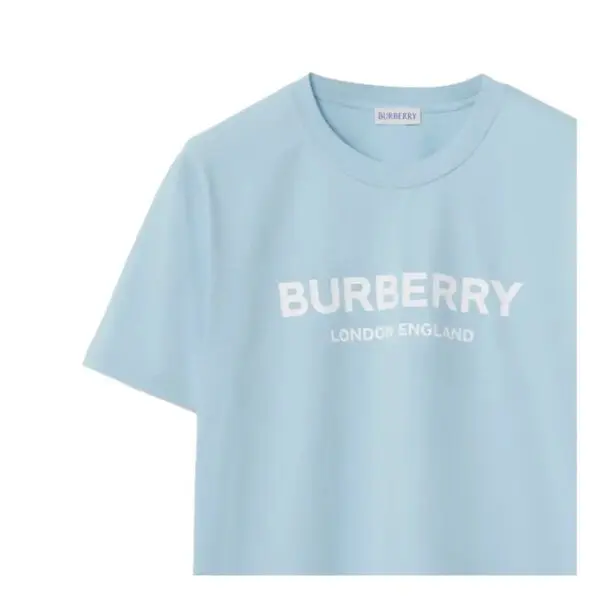 Burberry Logo Cotton T-shirt - Cloud Blue