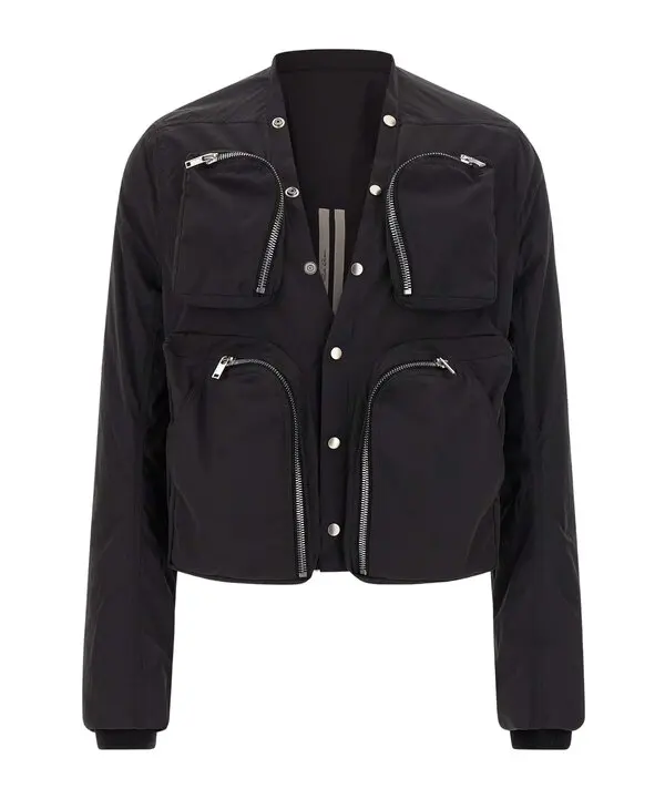 Rick Owens Cargo Jacket With V-neck And Long Sleeves