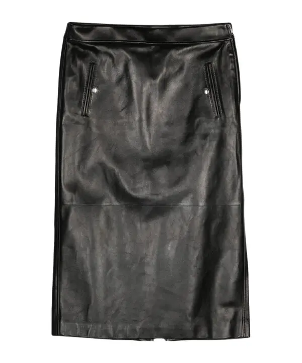 Alexander McQueen Low-rise Leather Skirt With Side Zippers