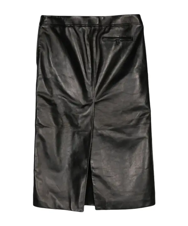 Alexander McQueen Low-rise Leather Skirt With Side Zippers