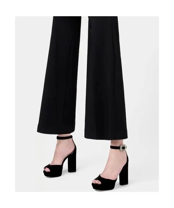 ROGER VIVIER Velvet Platform Sandals With Crystal Buckle