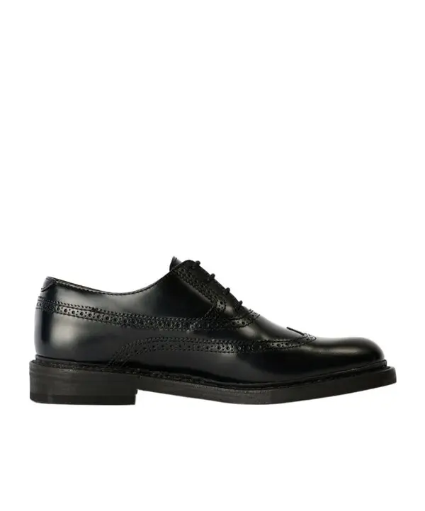 Our Legacy Leather Lace-up Oxford With Brogue Detailing - Black
