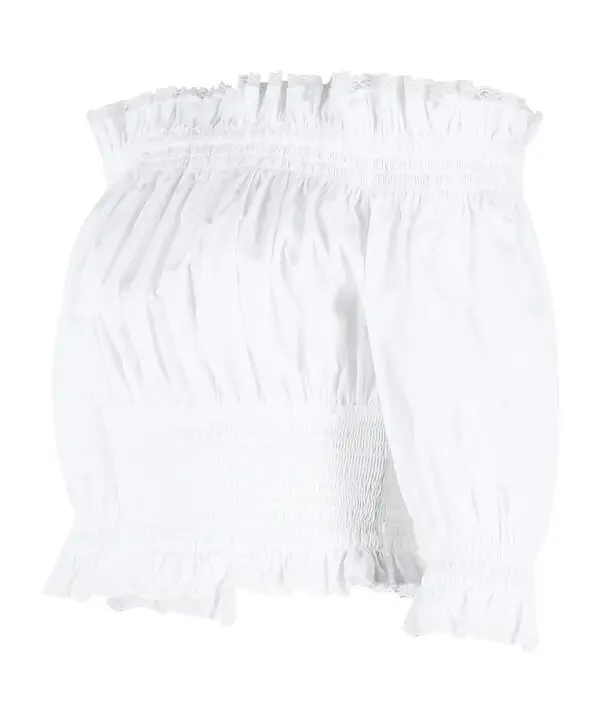 Dolce & Gabbana Off-shoulder Poplin Top With Lace And Ruffle Trim