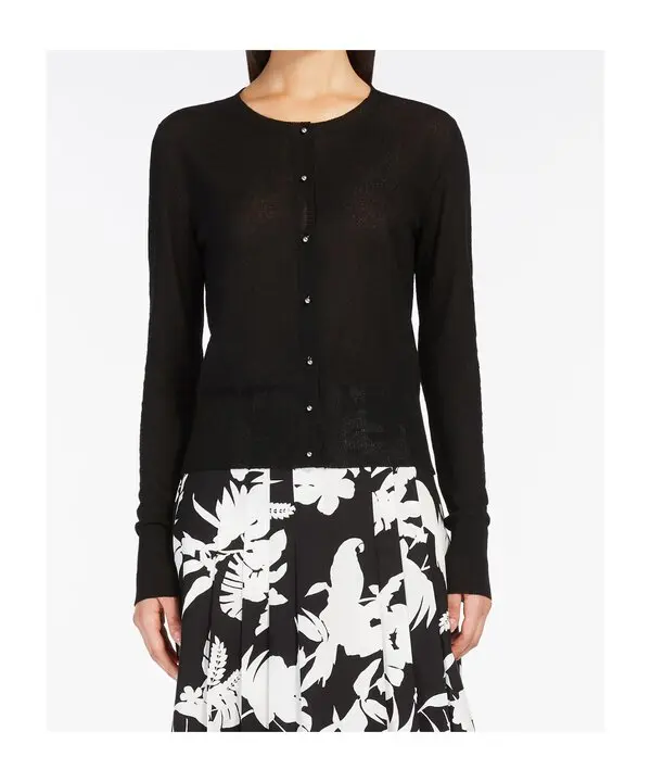 Max Mara Viscose Yarn Cardigan - Black