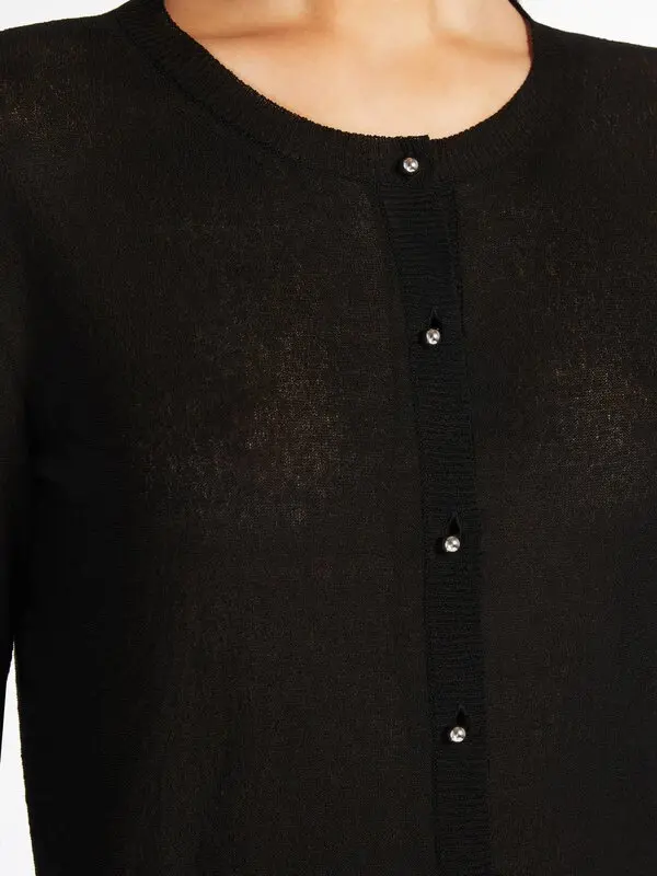 Max Mara Viscose Yarn Cardigan - Black