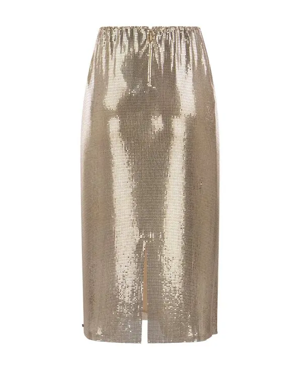 Sportmax Elasticated-waist Sequin Midi Skirt - Nude