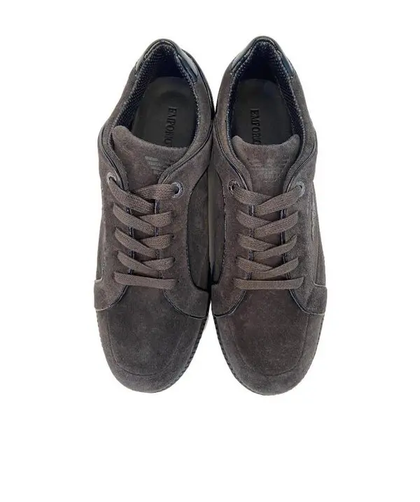 Emporio Armani Lace Up Suede Casual Sneakers