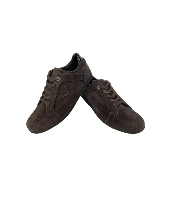 Emporio Armani Lace Up Suede Casual Sneakers
