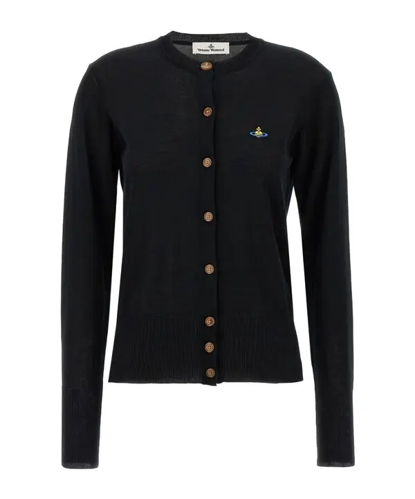 VIVIENNE WESTWOOD Logo Embroidered Buttoned Cardigan