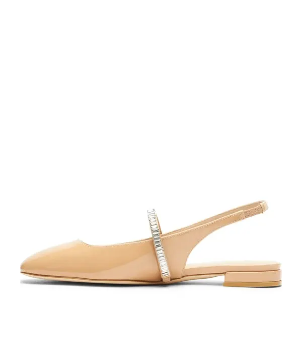 STUART WEITZMAN Stefanie Open-heeled Flats With Crystal Embellishments