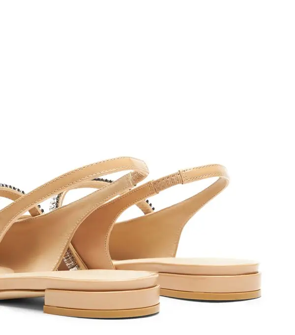 STUART WEITZMAN Stefanie Open-heeled Flats With Crystal Embellishments