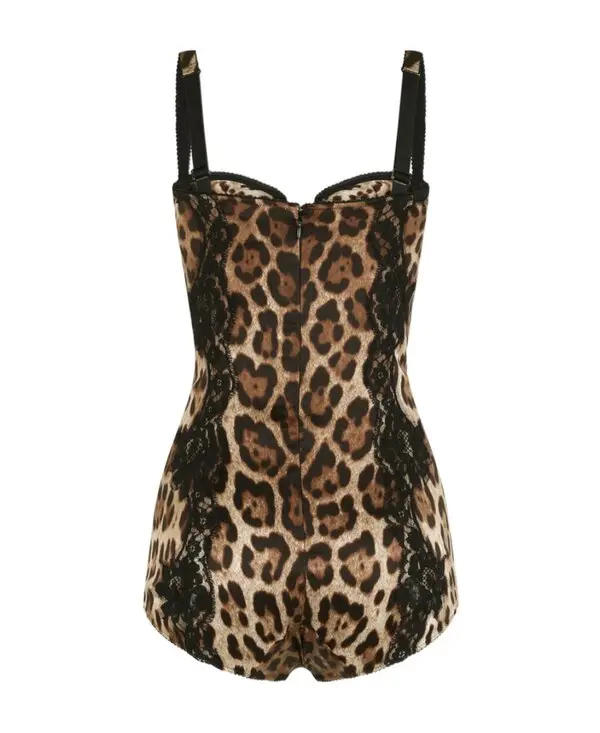 Dolce & Gabbana Leopard Print Lace Bodysuit