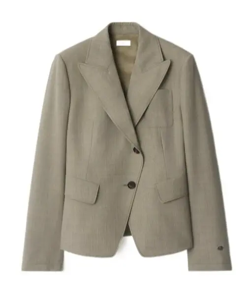 Burberry Wool Tailored Jacket - Olive Drab