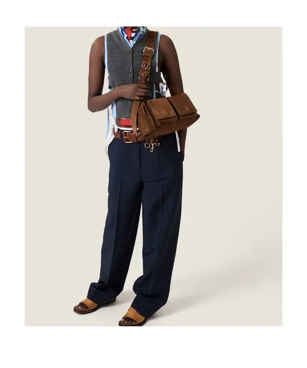 Miu Miu V-neck Sleeveless Cardigan With Pocket Detail - Slate Ash