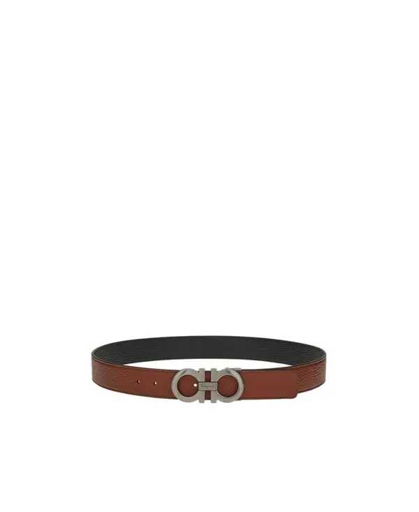 FERRAGAMO Gancini Reversible Belt - Black