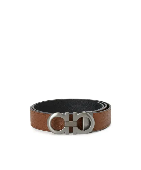 FERRAGAMO Gancini Reversible Belt - Black