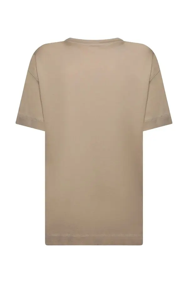Brunello Cucinelli Shiny Tab Crewneck T-shirt - Nude