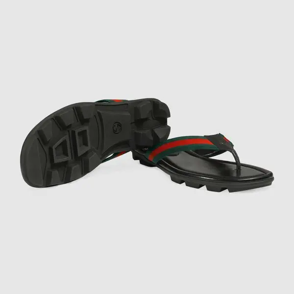 Gucci Thong Sandals With Web Detailing
