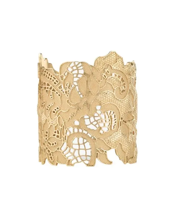JIMMY CHOO Lace Cut-out Cuff Bracelet - Gold