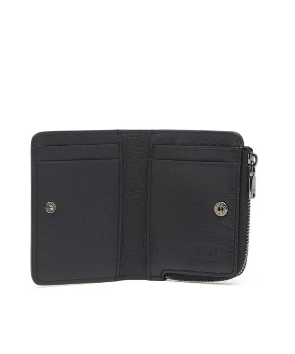 DIESEL® Logo Plaque Leather Wallet - Black
