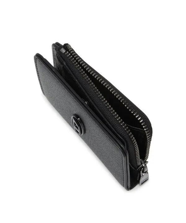 DIESEL® Logo Plaque Leather Wallet - Black