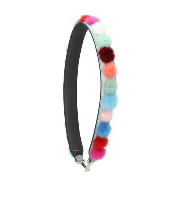 Fendi Multicolored Logo Shoulder Strap - Black