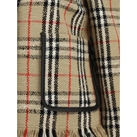 Burberry Checked Fringed Jacket