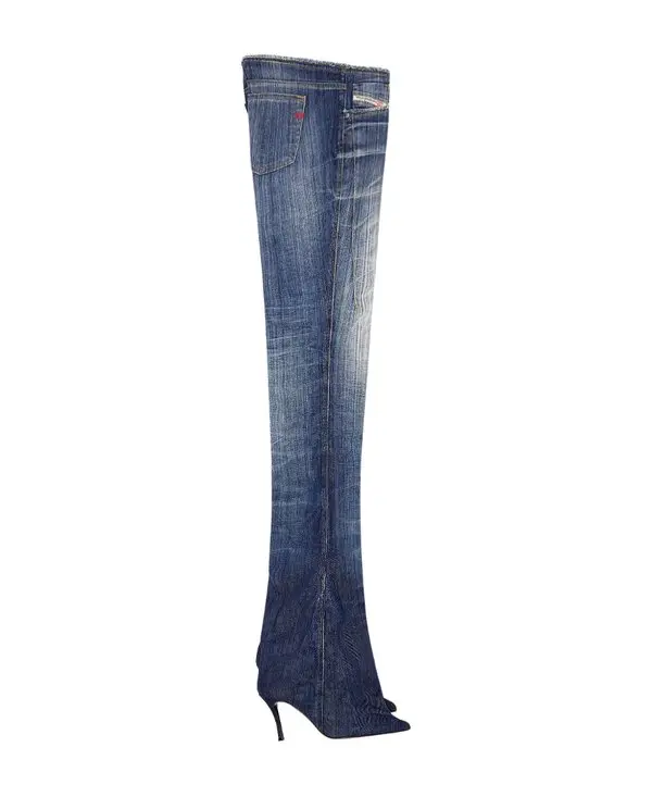 DIESEL® Heeled Low-rise Bootcut Distressed Jeans