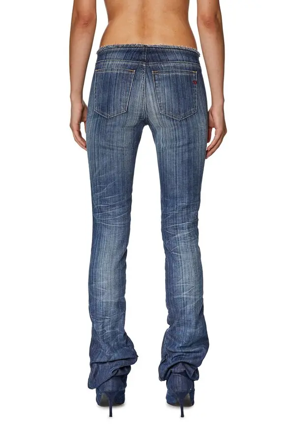 DIESEL® Heeled Low-rise Bootcut Distressed Jeans