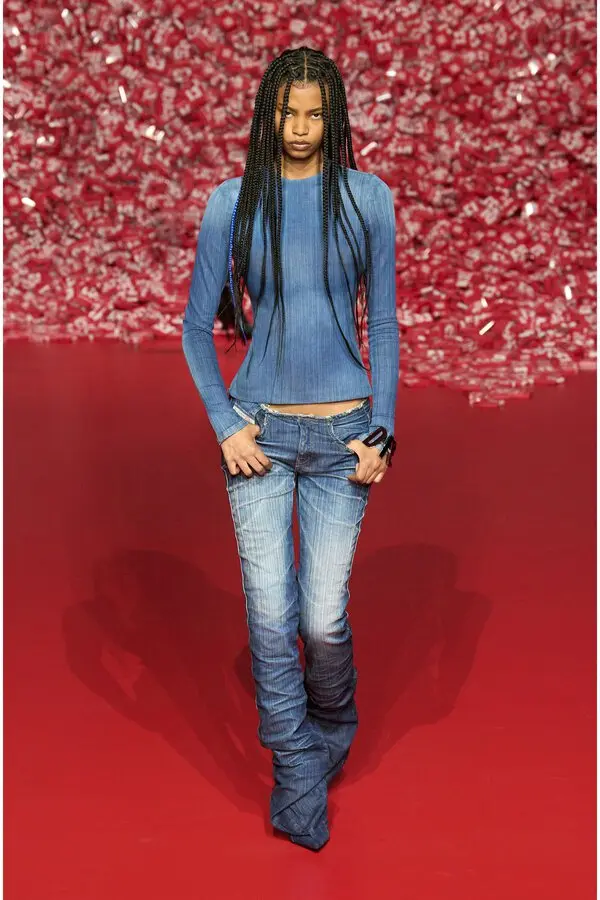 DIESEL® Heeled Low-rise Bootcut Distressed Jeans