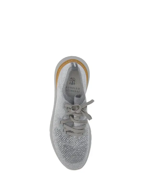 Brunello Cucinelli Knitted Low-top Sneakers - Gray