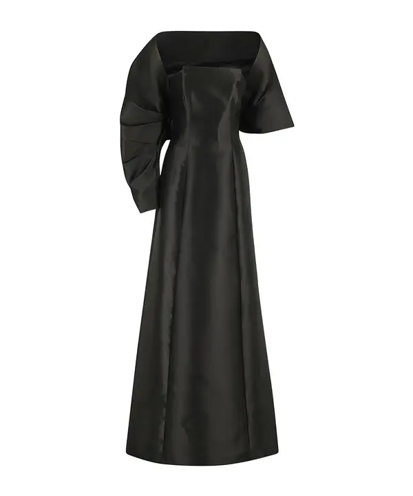 Alberta Ferretti Square Neck A-line Long Dress