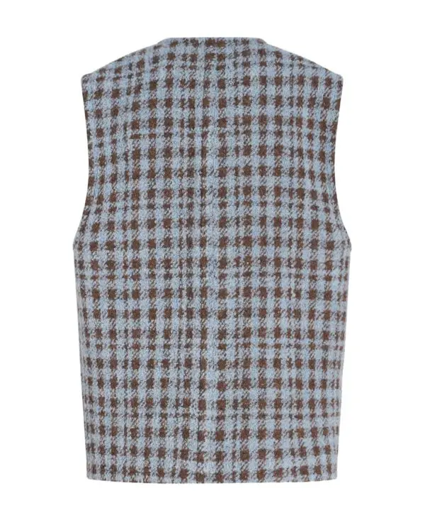 Etro Houndstooth Embroidered U-neck Gilet