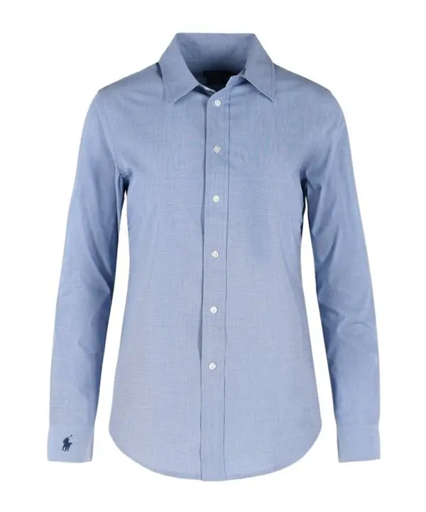 Polo Ralph Lauren Stretch Slim Fit Shirt With Classic Collar - Blue