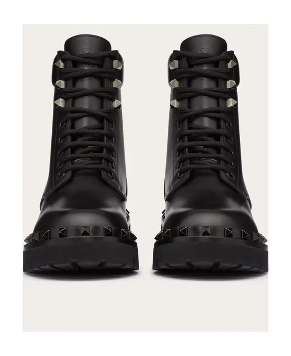 Valentino Garavani Rockstud Lace-up Ankle Boots