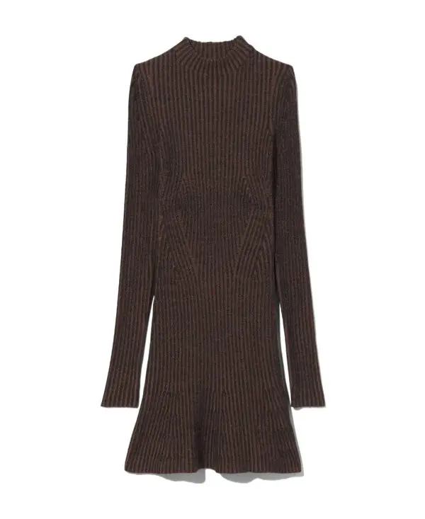 Proenza Schouler Ribbed Mock Neck Mini Dress - No