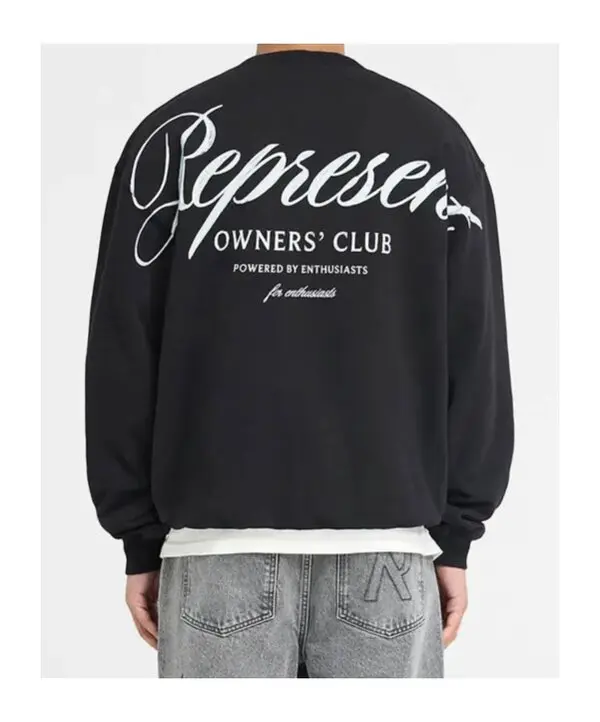 REPRESENT Logo Printed Crewneck Sweatshirt - Black
