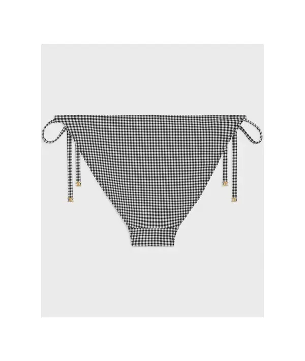 Celine Triomphe Swimsuit Bottom In Vichy Jersey
